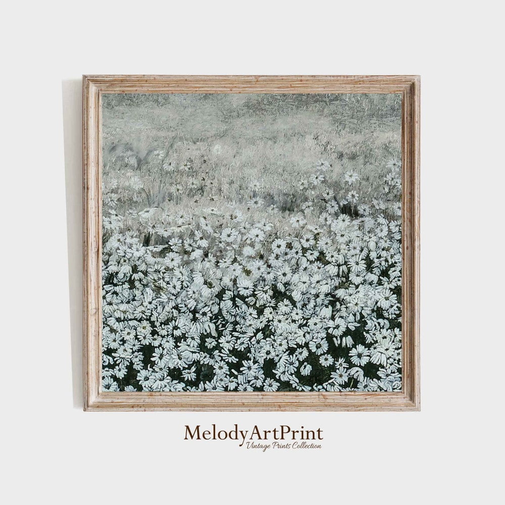 Dopaprint UNFRAMED PAPER POSTER White Daisy Painting, Vintage Landscape ...