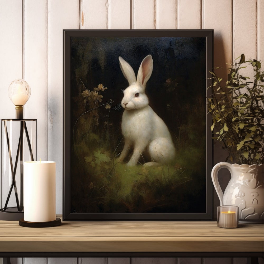 Dopaprint UNFRAMED PAPER POSTER White Rabbit Wall Art Digital, Antique ...