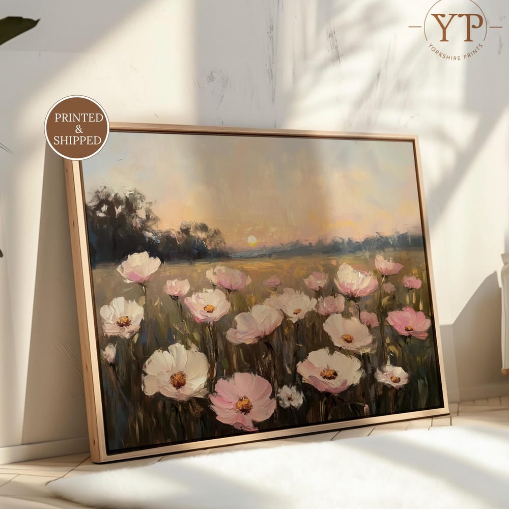 Dopaprint UNFRAMED PAPER POSTER Wildflower Sunset Landscape Fine Art ...