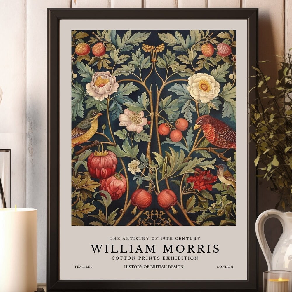 Dopaprint UNFRAMED PAPER POSTER William Morris Floral Bird Art Print ...