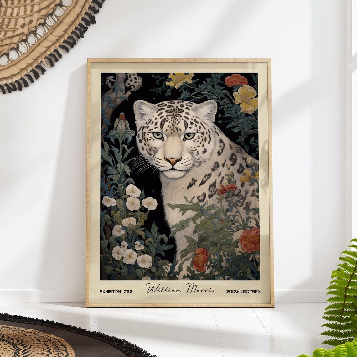 Dopaprint UNFRAMED PAPER POSTER William Morris Snow Leo.Pard Art Print ...