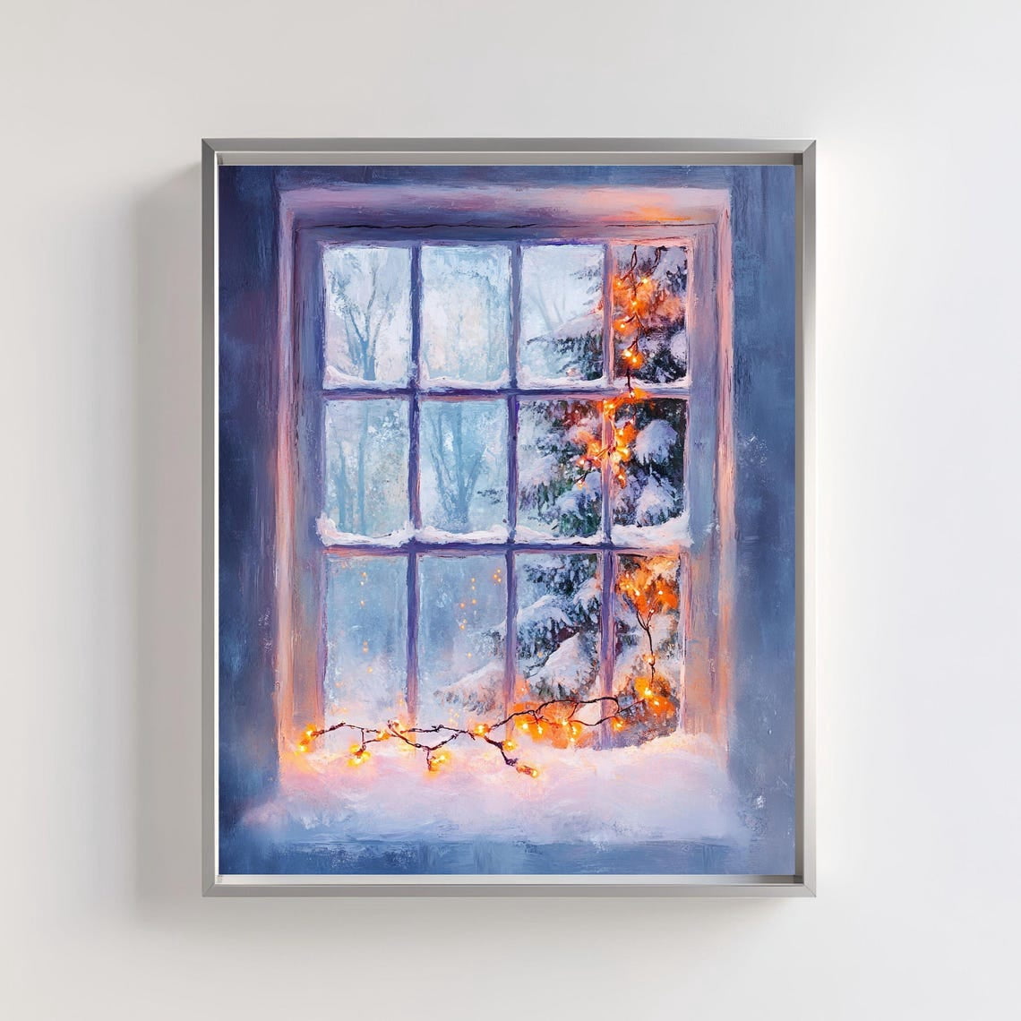 Dopaprint UNFRAMED PAPER POSTER Window Art Print, Cozy Winter Scene ...