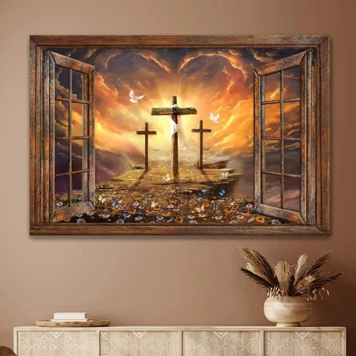 Dopaprint UNFRAMED PAPER POSTER Window Sunset Painting Path To Heaven ...