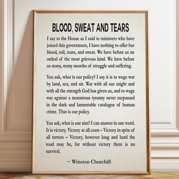 Dopaprint UNFRAMED PAPER POSTER Winston Churchill Quote Winston ...