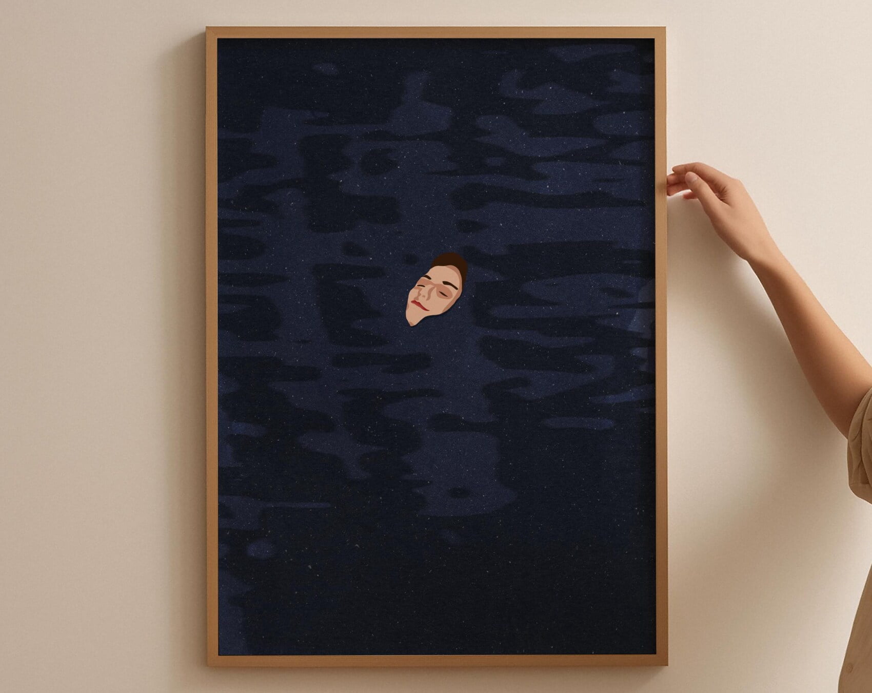 Dopaprint UNFRAMED PAPER POSTER Woman Floating In Water Print, Dark ...