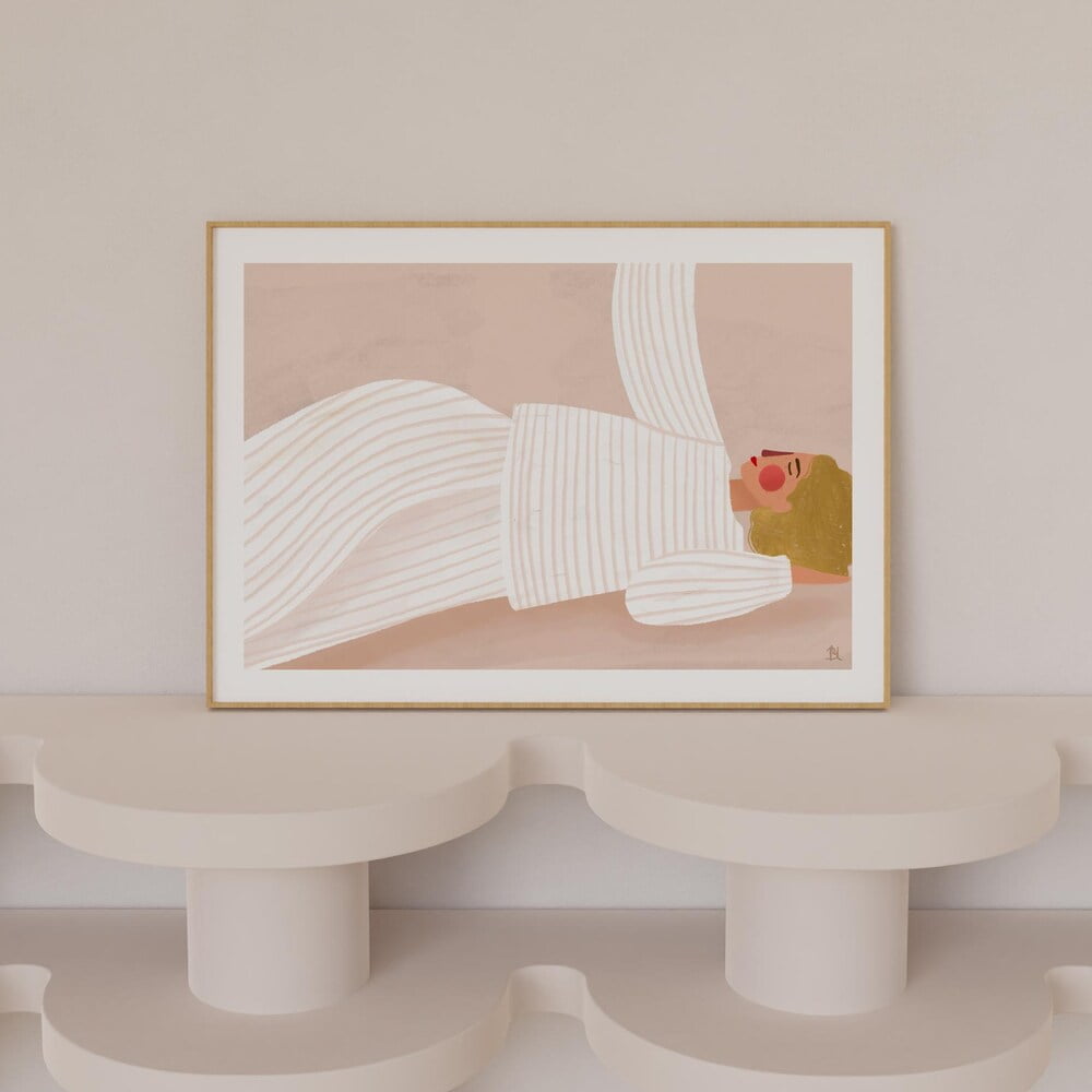 Dopaprint UNFRAMED PAPER POSTER Woman In White Art Print, Line Art ...