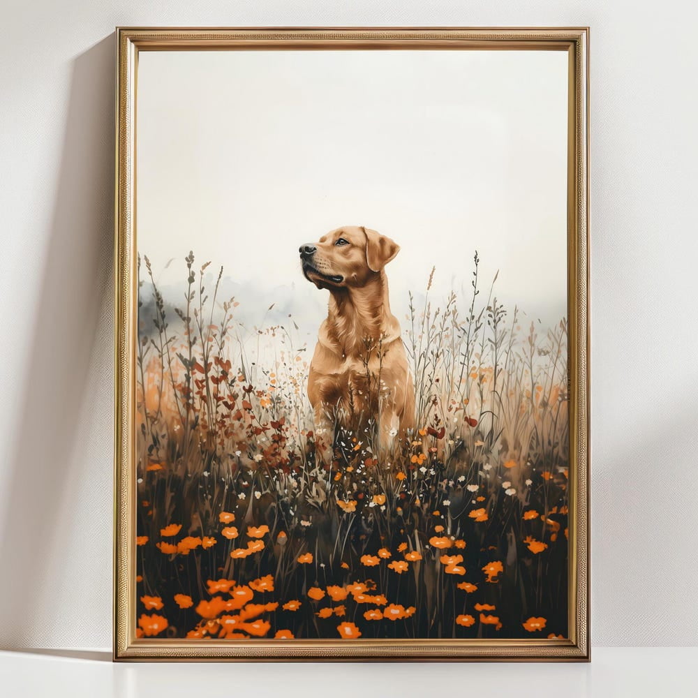 Dopaprint UNFRAMED PAPER POSTER Yellow Labrador Wall Art Print, Rustic ...
