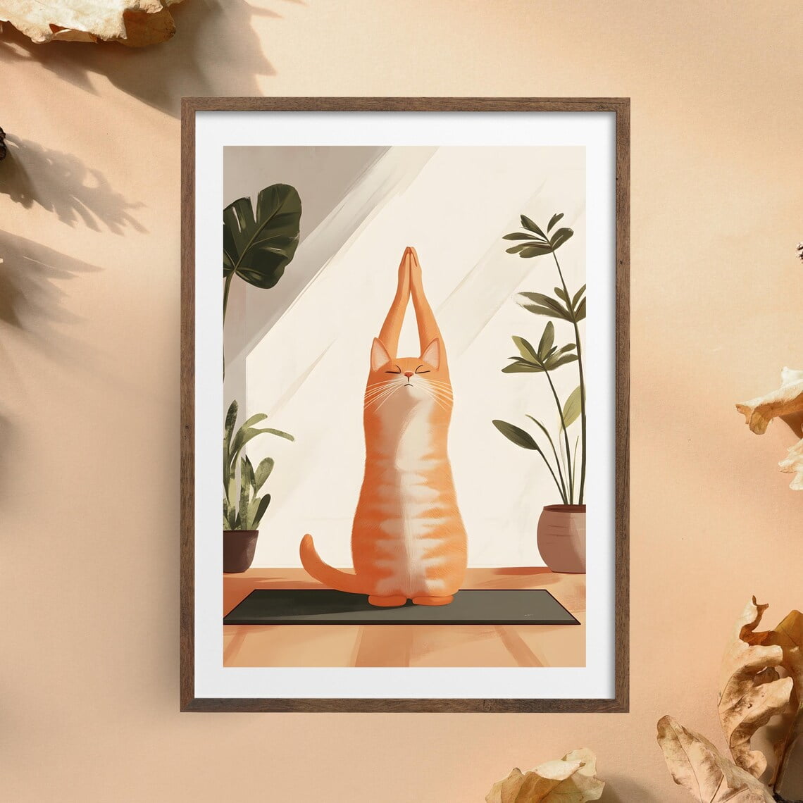 Dopaprint UNFRAMED PAPER POSTER Yoga Cat Poster, Stretching Catzen Cat ...