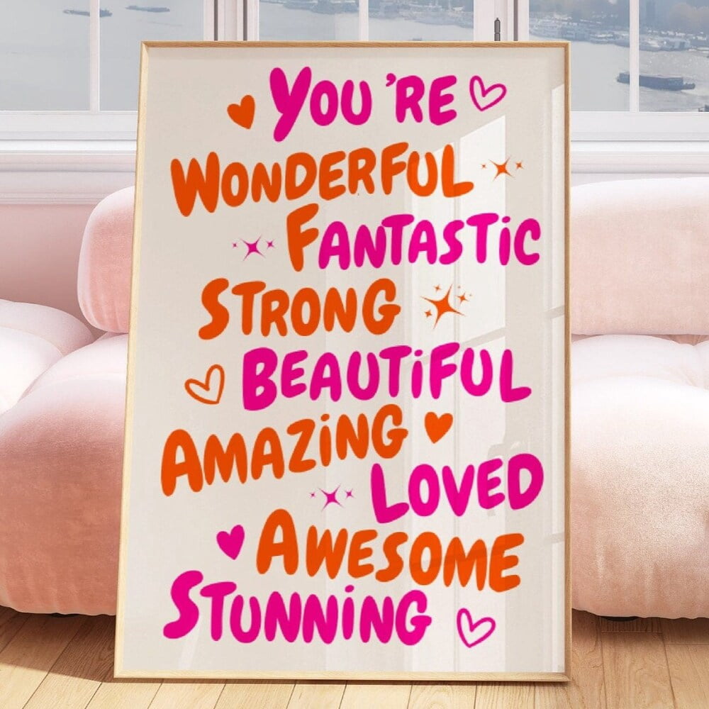 Dopaprint UNFRAMED PAPER POSTER You Are Amazing Pink Orange Poster ...