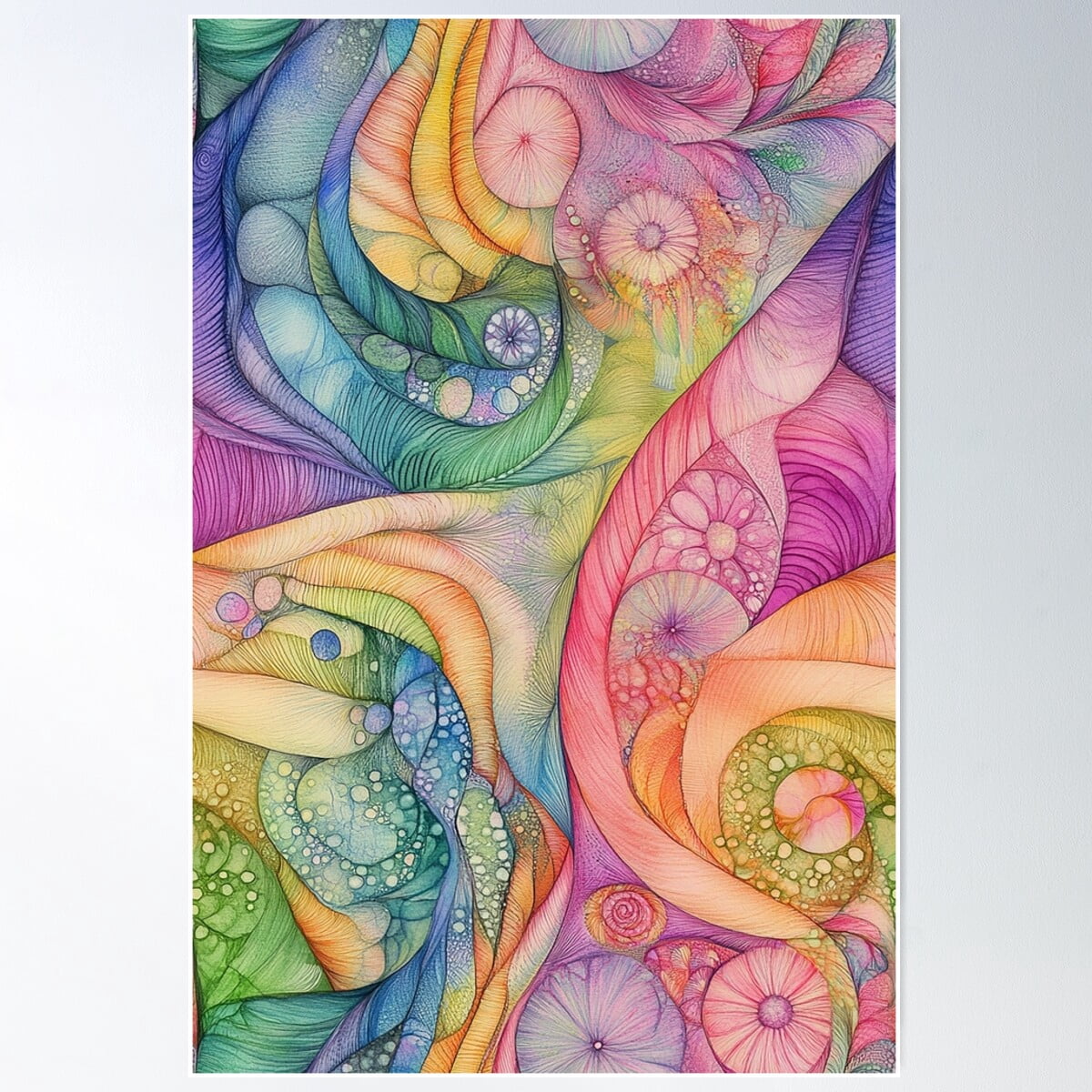 Dopaprint UNFRAMED PAPER POSTER Zentangle Spring: Floral Patterns With ...