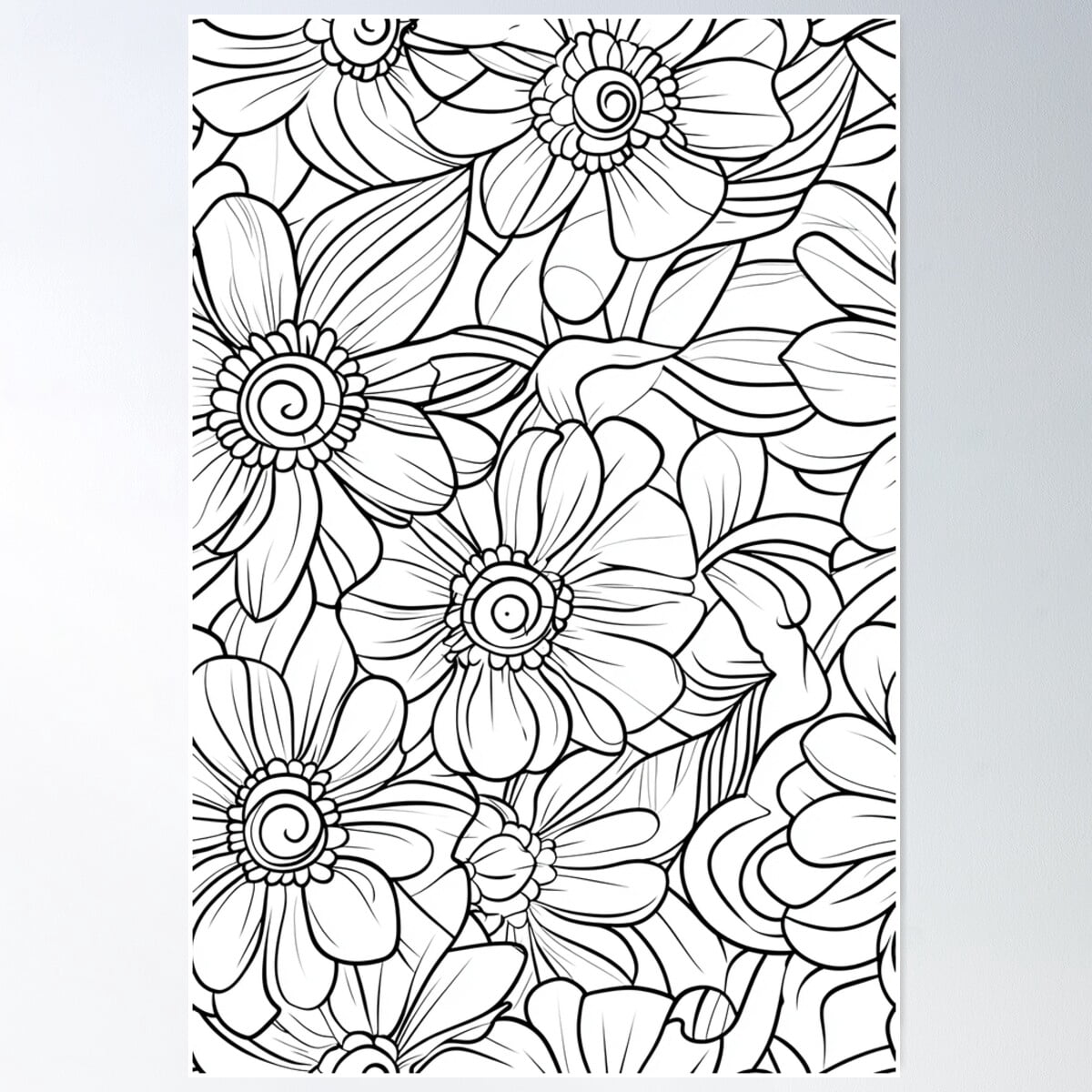 Dopaprint UNFRAMED PAPER POSTER Zentangle Spring: Floral Patterns With ...