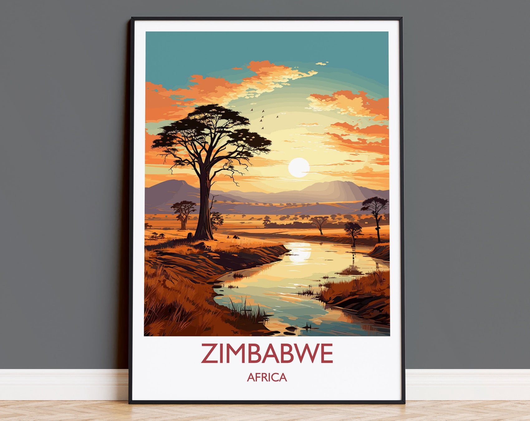 Dopaprint UNFRAMED PAPER POSTER Zimbabwe Travel Poster Wall Art, Travel ...