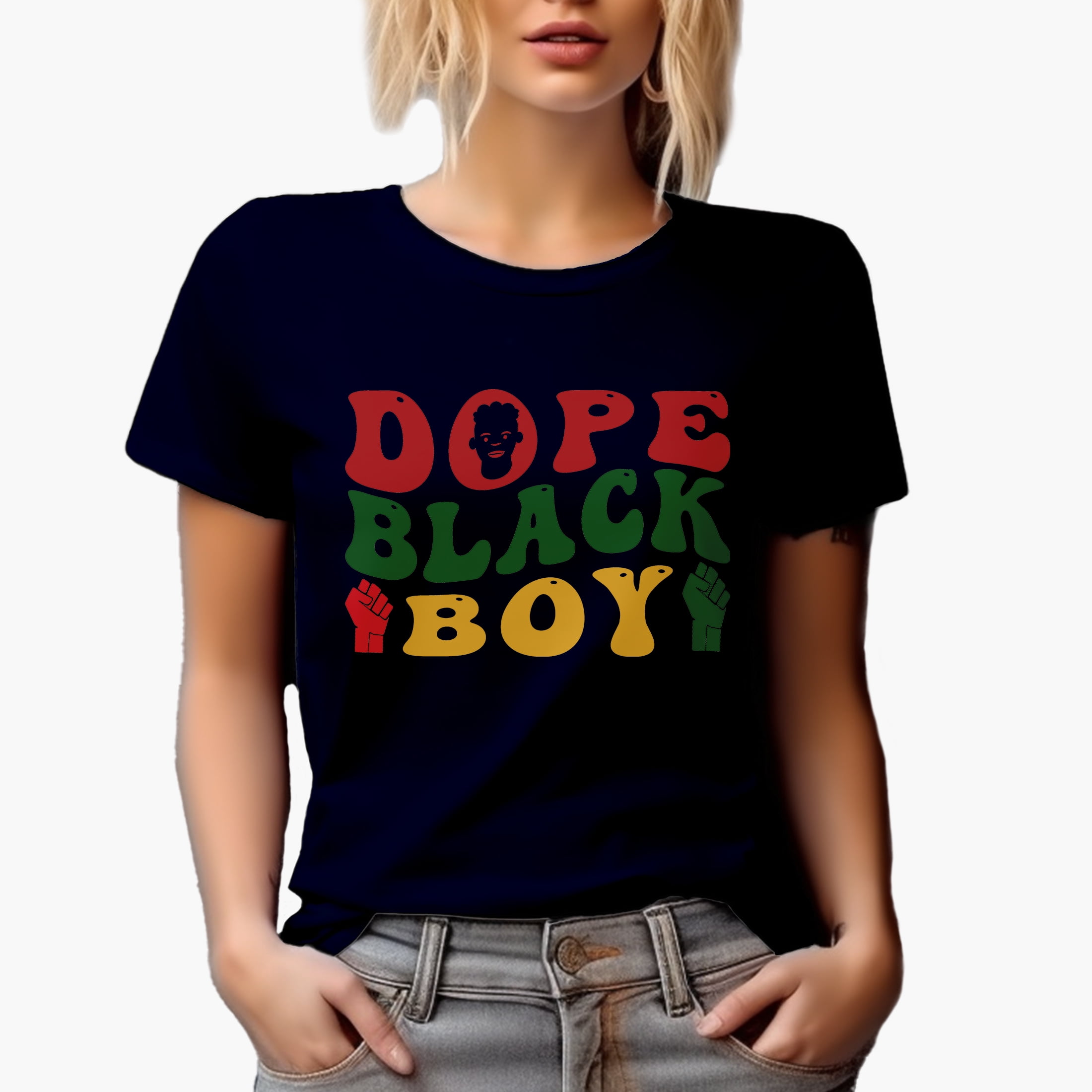 Dope Black Boy, African American Themed, Groovy Retro Wavy Text Merch ...
