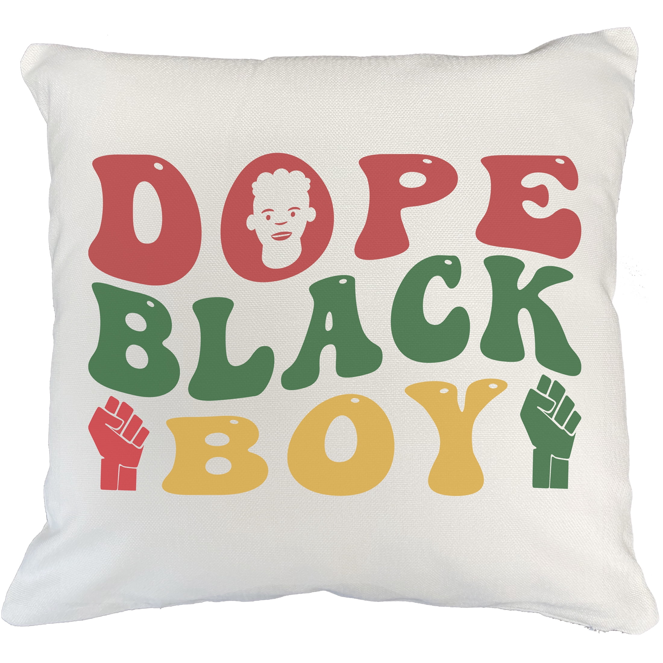 Dope Black Boy, Groovy Retro Wavy Text Merch Gift, White Pillow Case ...
