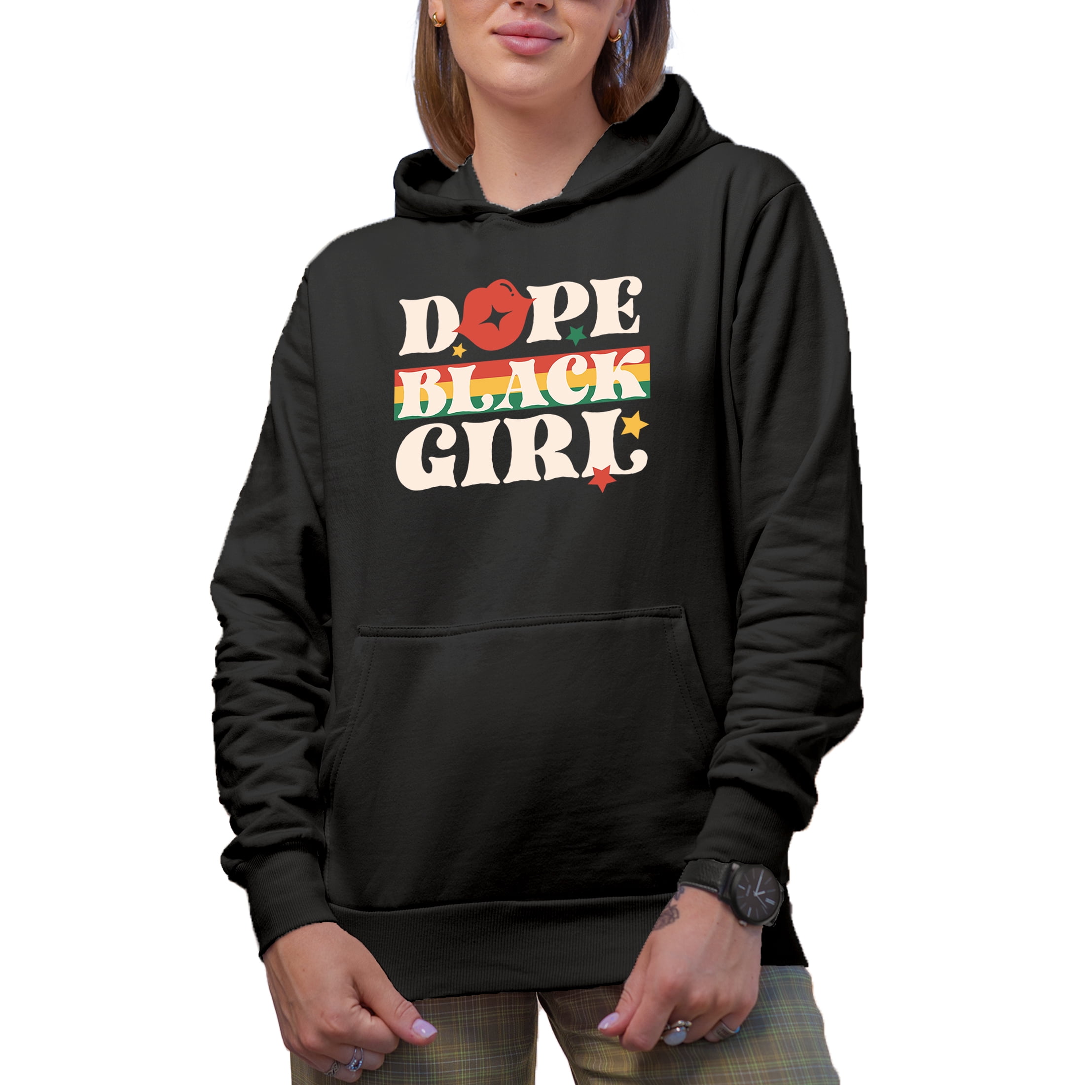 Dope Black Girl, Black History Month Art Merch Gift, Black Hooded ...