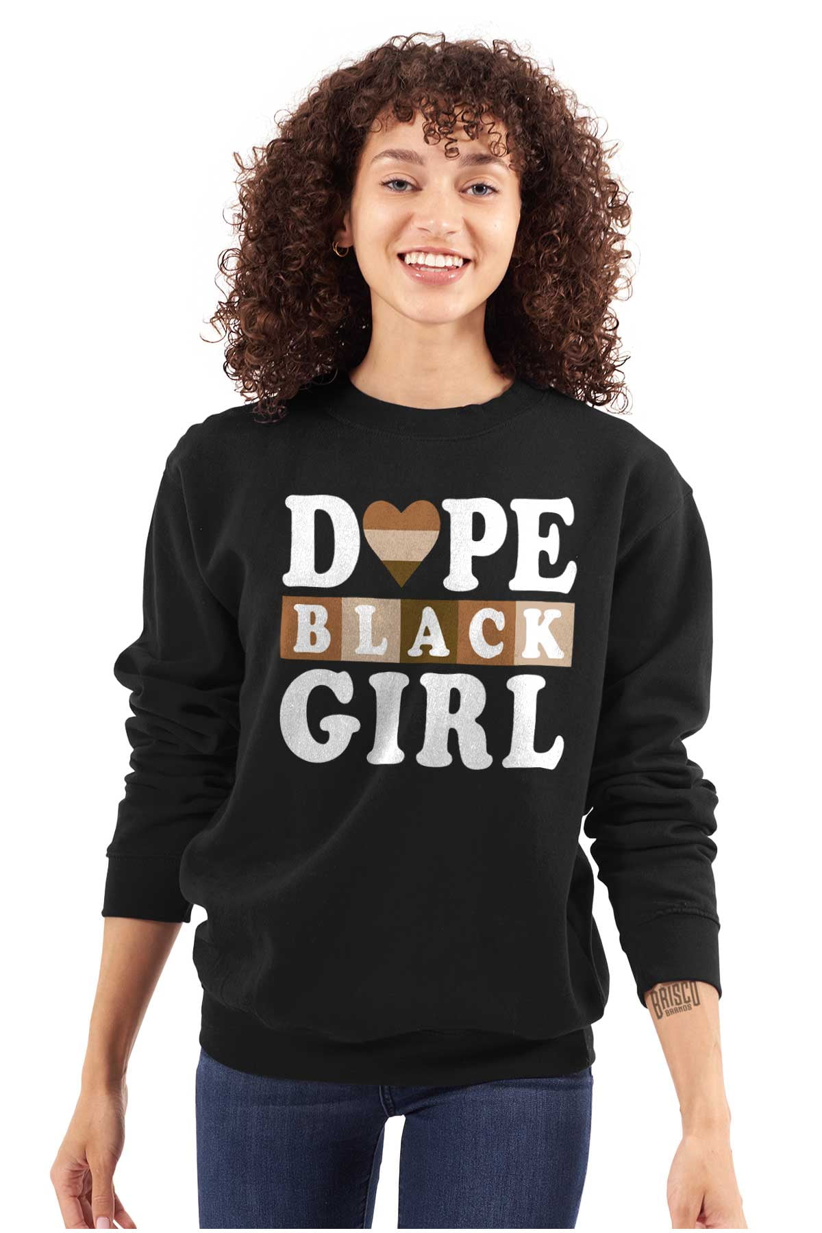 Dope Black Girl Melanin Skin Shades Women Crewneck Sweatshirt Brisco ...