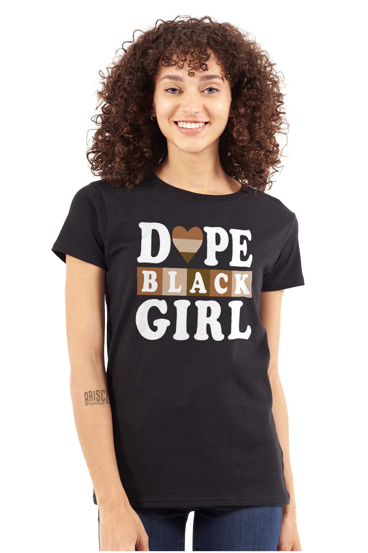 Dope Black Girl Melanin Skin Shades Womens Fitted Plus Size Graphic Tee ...