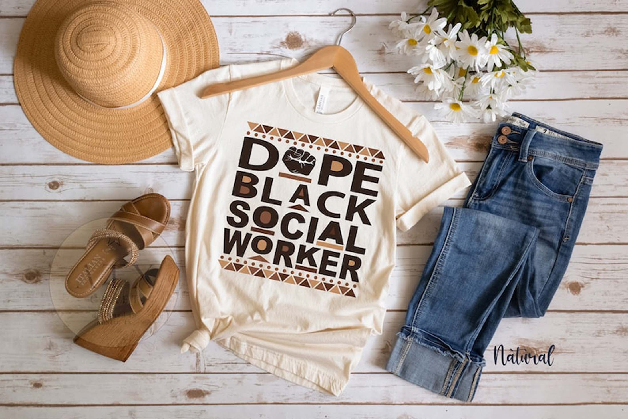 Dope Black Social Worker Shirt - Walmart.com