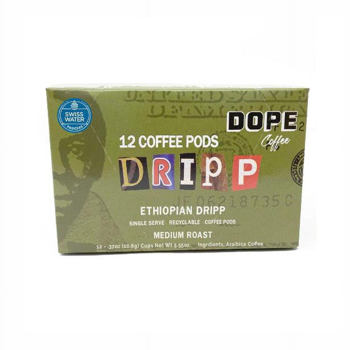 Dope Coffee 12 count, Decaf Single-Serve Keurig K-Cup Pods, Medium Roast Coffee, Swiss Water ...