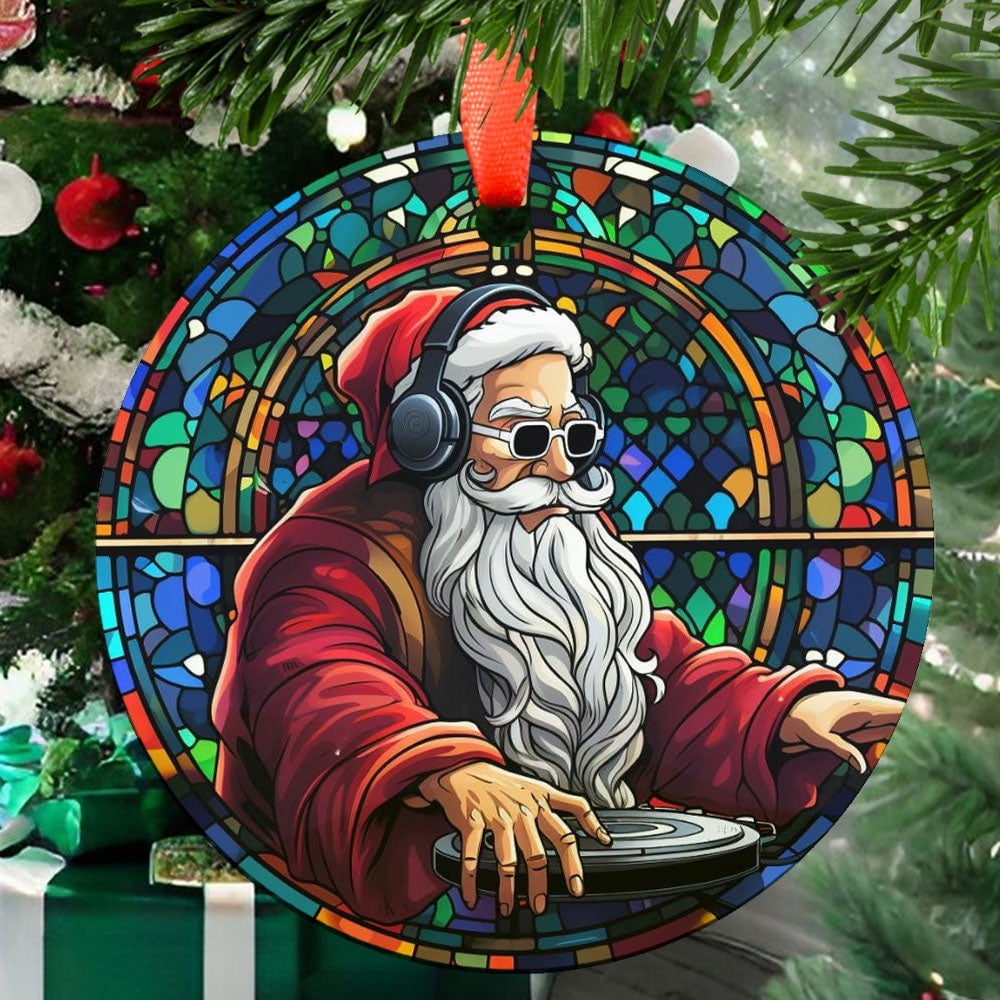 Dope DJ Santa Claus: Ornament Style Wall or Window Hanging, 2025 ...