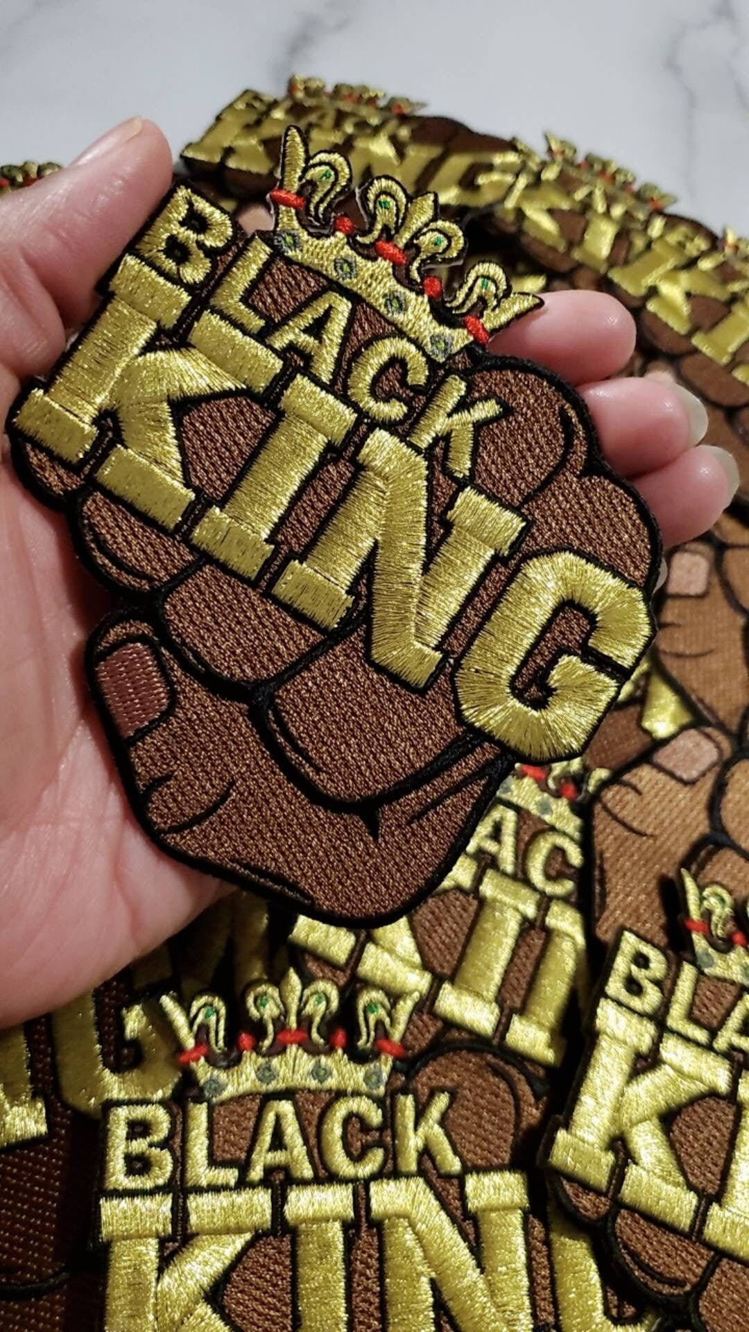 Dope, Metallic Gold "KING w/Crown" Fist Patch, 4.5", Iron-on ...