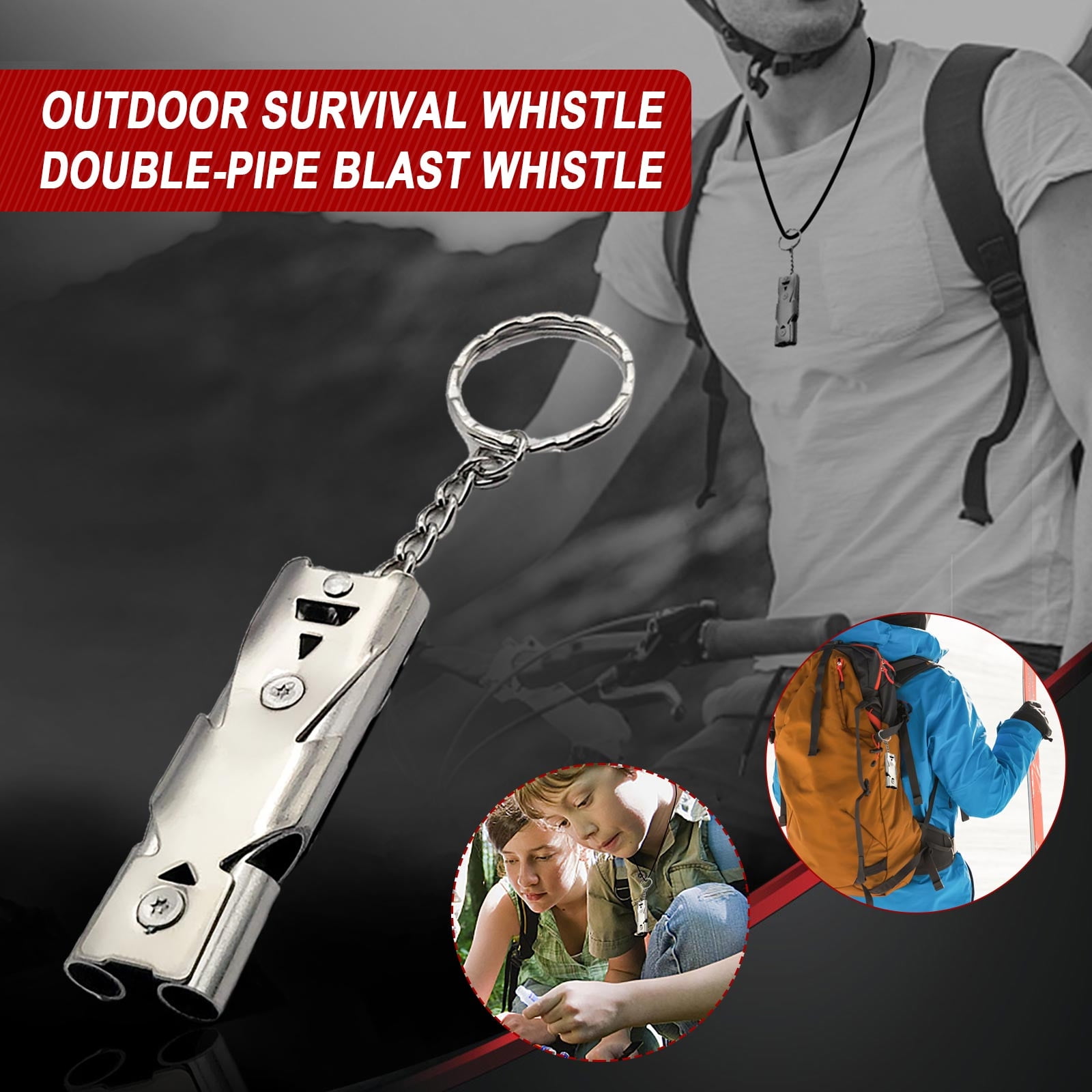 Dopebox 2024 Unique Stainless Steel Outdoor Survival Whistle Double ...