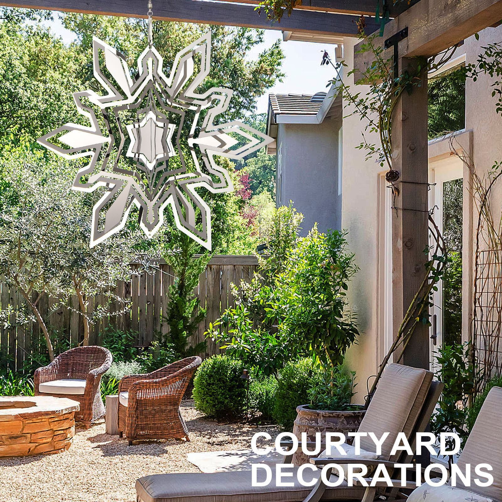 Dopebox Christmas 3D Snowflake Wind Spinner, Stainless Steel Wind ...