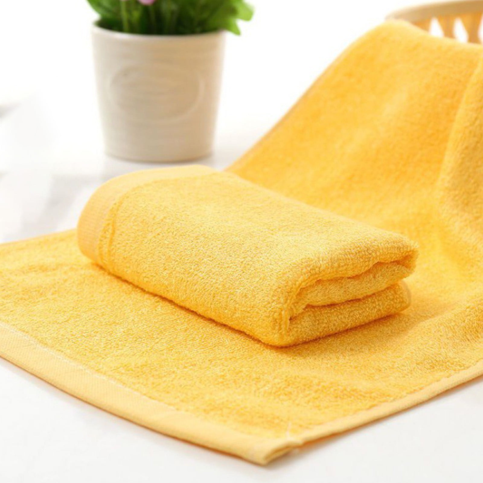 Dopebox Coral Velvet Towels & Washcloths, Yellow - Walmart.com