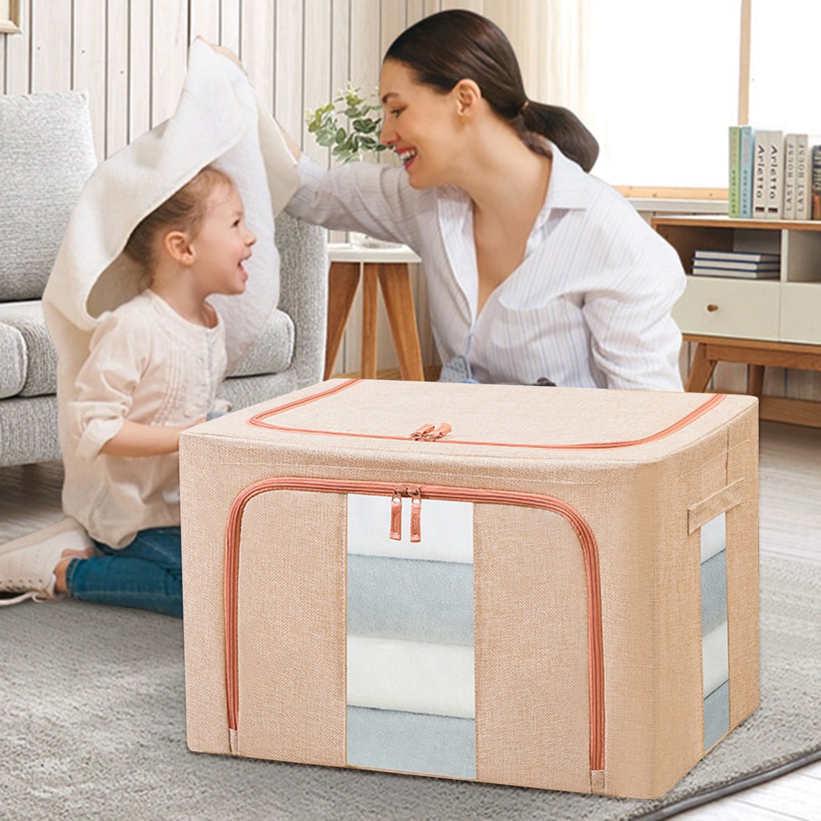 Dopebox Large Fabric Storage Baskets Collapsible Storage Cubes Pull Out ...