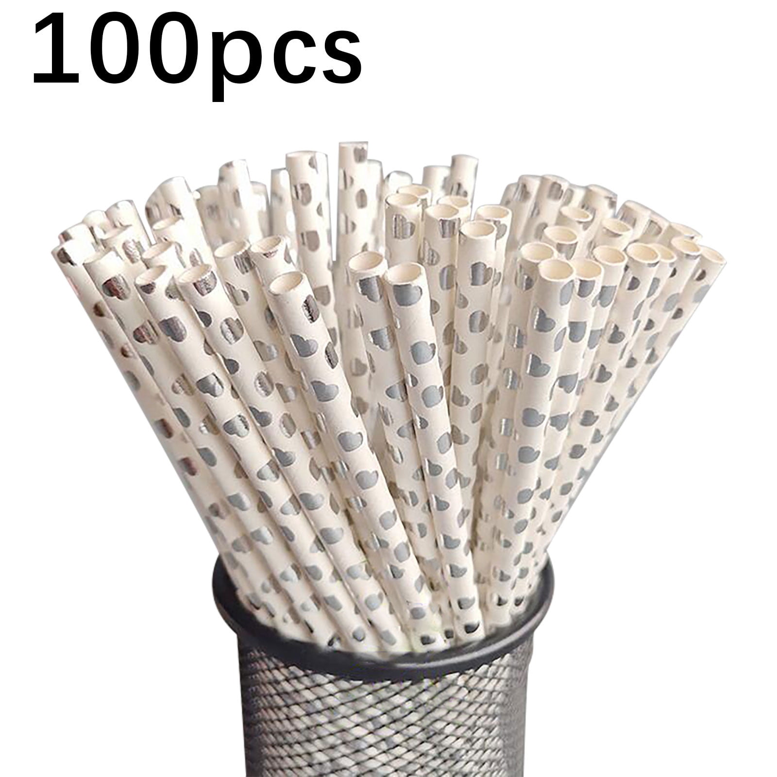 Dopebox Striped Paper Drinking Straws Biodegradable Gold Paper Straws