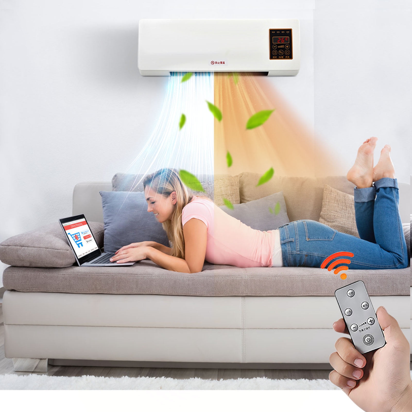 Dopebox Wall Mounted Air Conditioner & Heater, 2024 Portable Smart Air ...
