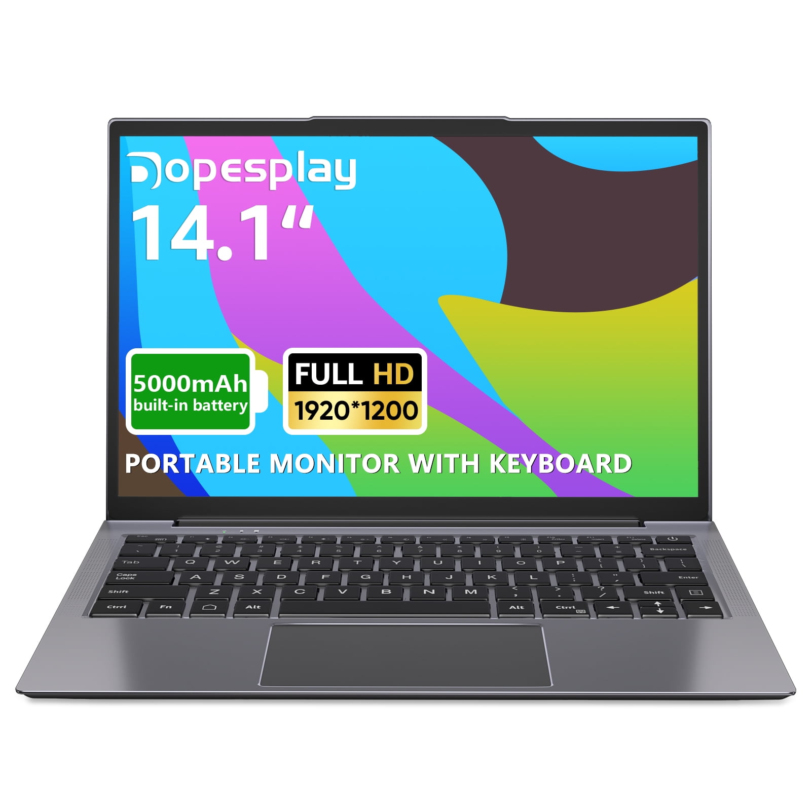 Dopesplay Portable Monitor With Keyboard,14.1" Lapdock Built-in 5000 ...