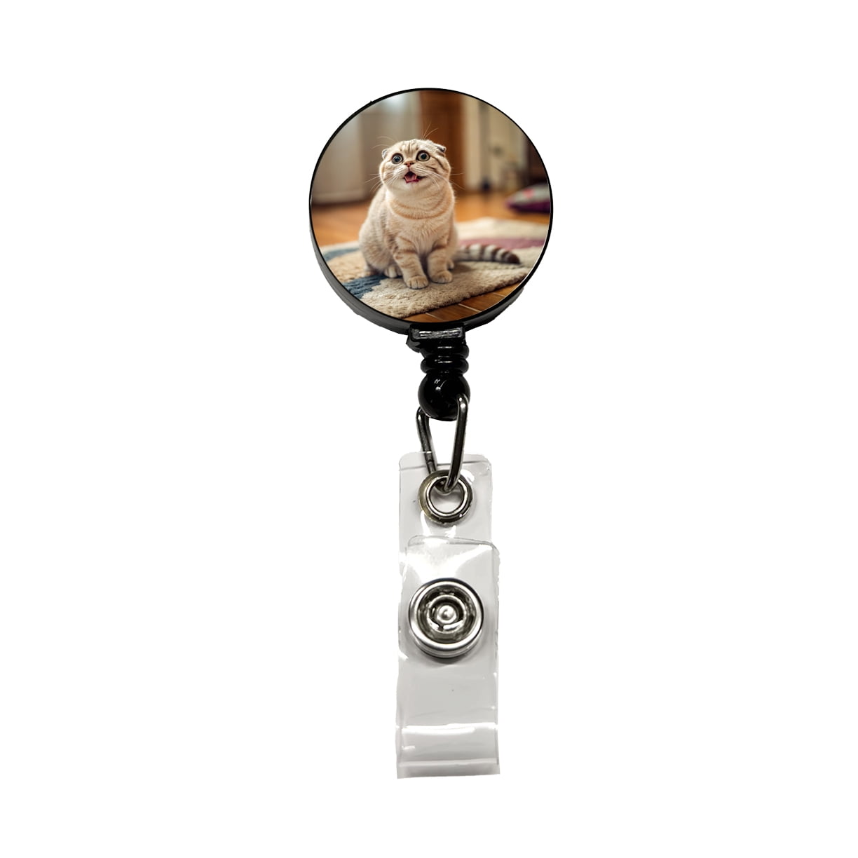 Dopey Cat Silly Retractable Reel ID Badge Key Card Name Tag Holder with ...