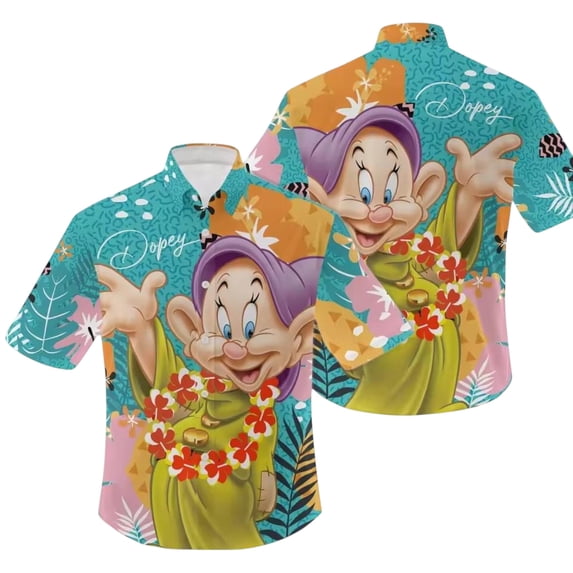 Dopey Dwarf Shirt, Dopey Hawaiian Shirt, Snow White Dwarf Shirt, Disney ...