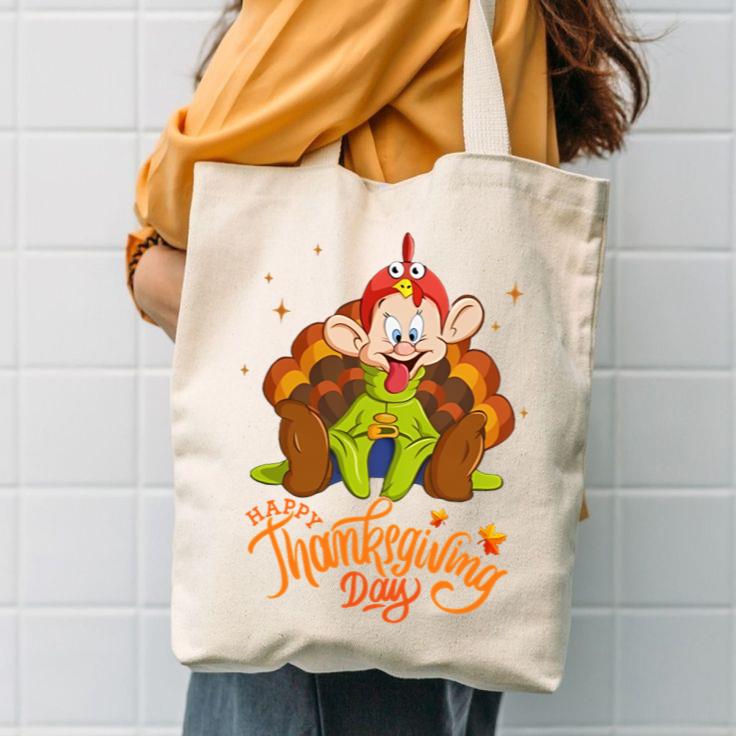 Dopey Dwarf With Turkey Wings Happy Thanksgiving Day TBag Women-TH36368 ...