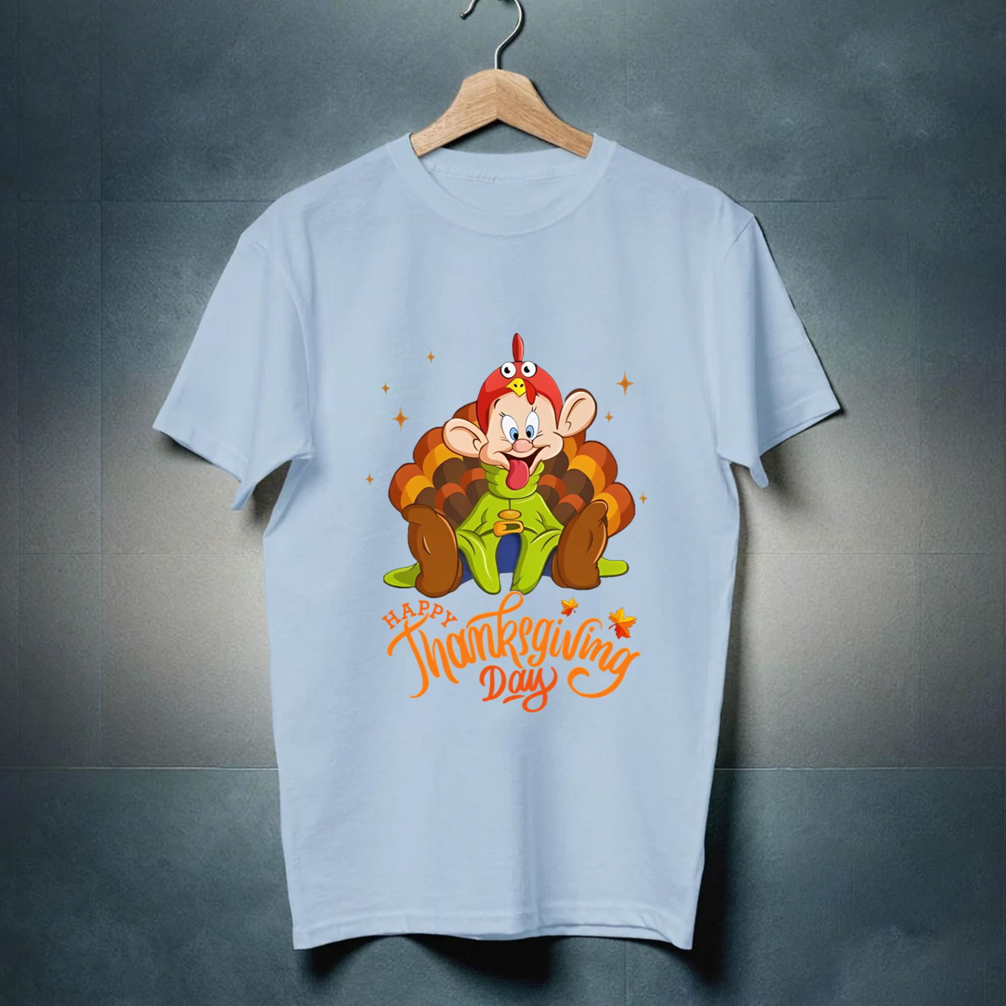 Dopey Dwarf With Turkey Wings Happy Thanksgiving Day Tshirt Women ...