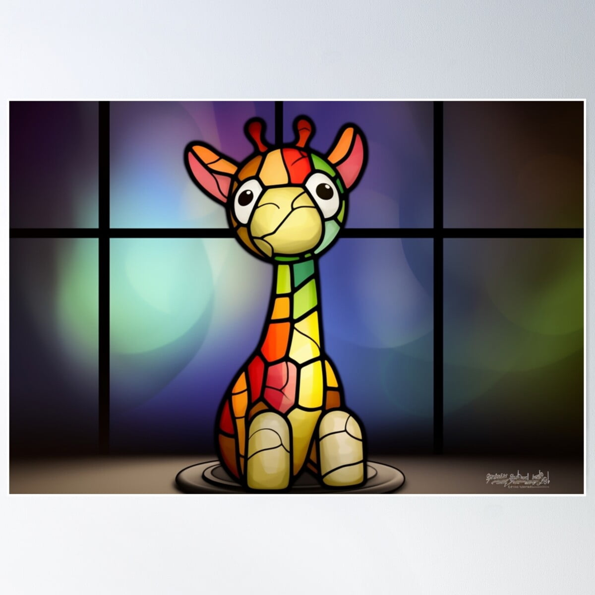 Dopey Giraffe Poster Wall Art, Modern Wall Decor For Living Room ...