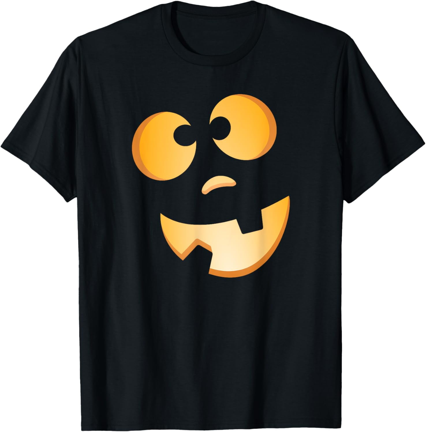 Dopey Halloween pumpkin Jack-o-lantern face shirt - on black - Walmart.com