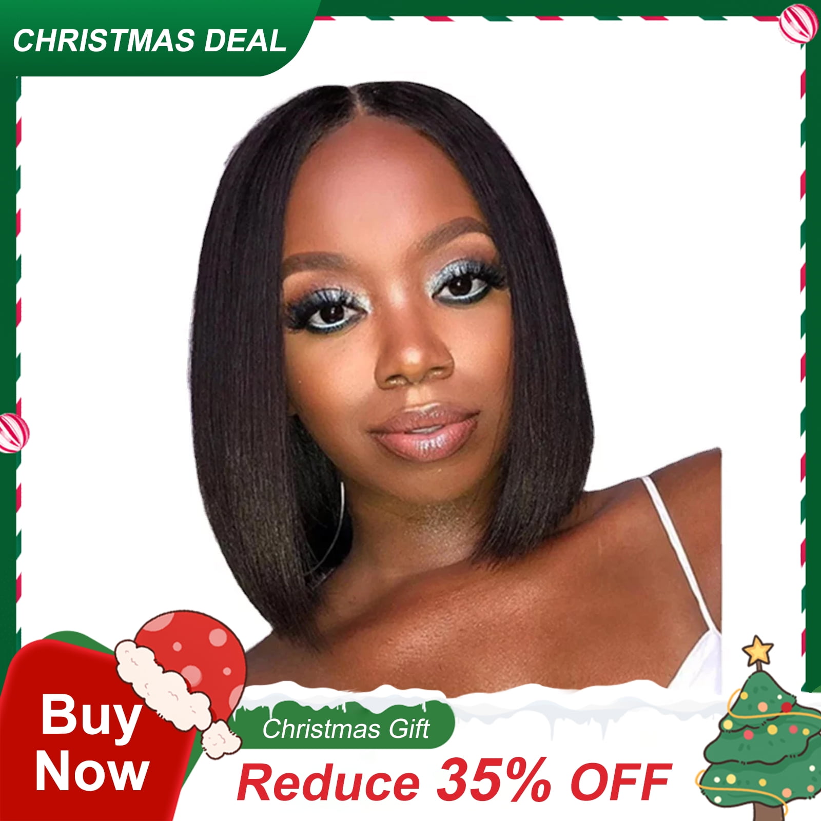 Dopi Straight Bob Wigs Human Hair 12 inch Bob Wig for Black Women Human ...