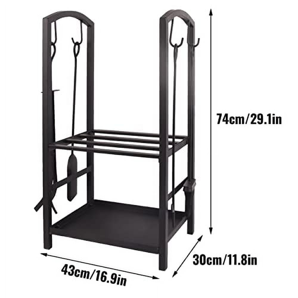 Doppy Firewood Rack Indoor 4 Piece Set, Firewood Rack, Outdoor Log ...