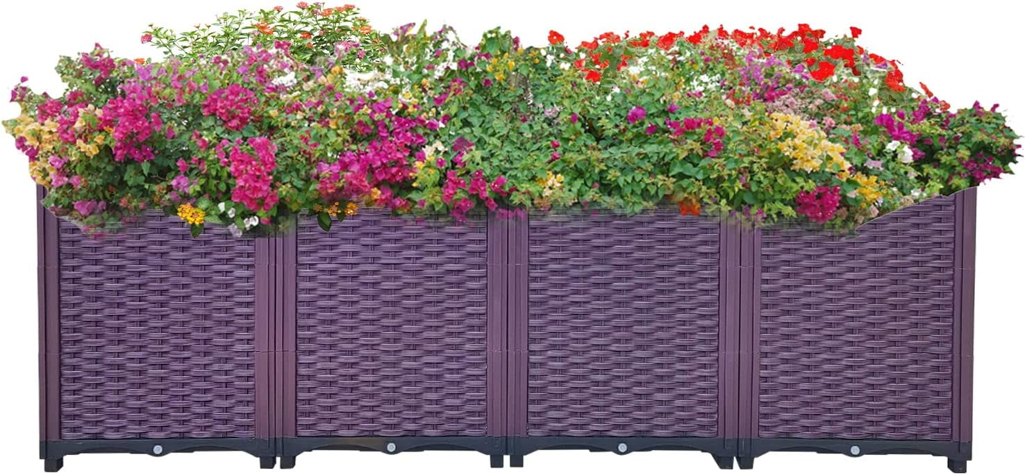Doppy Planter Boxes Raised Garden Bed,Plastic Planter Care Box Kit ...