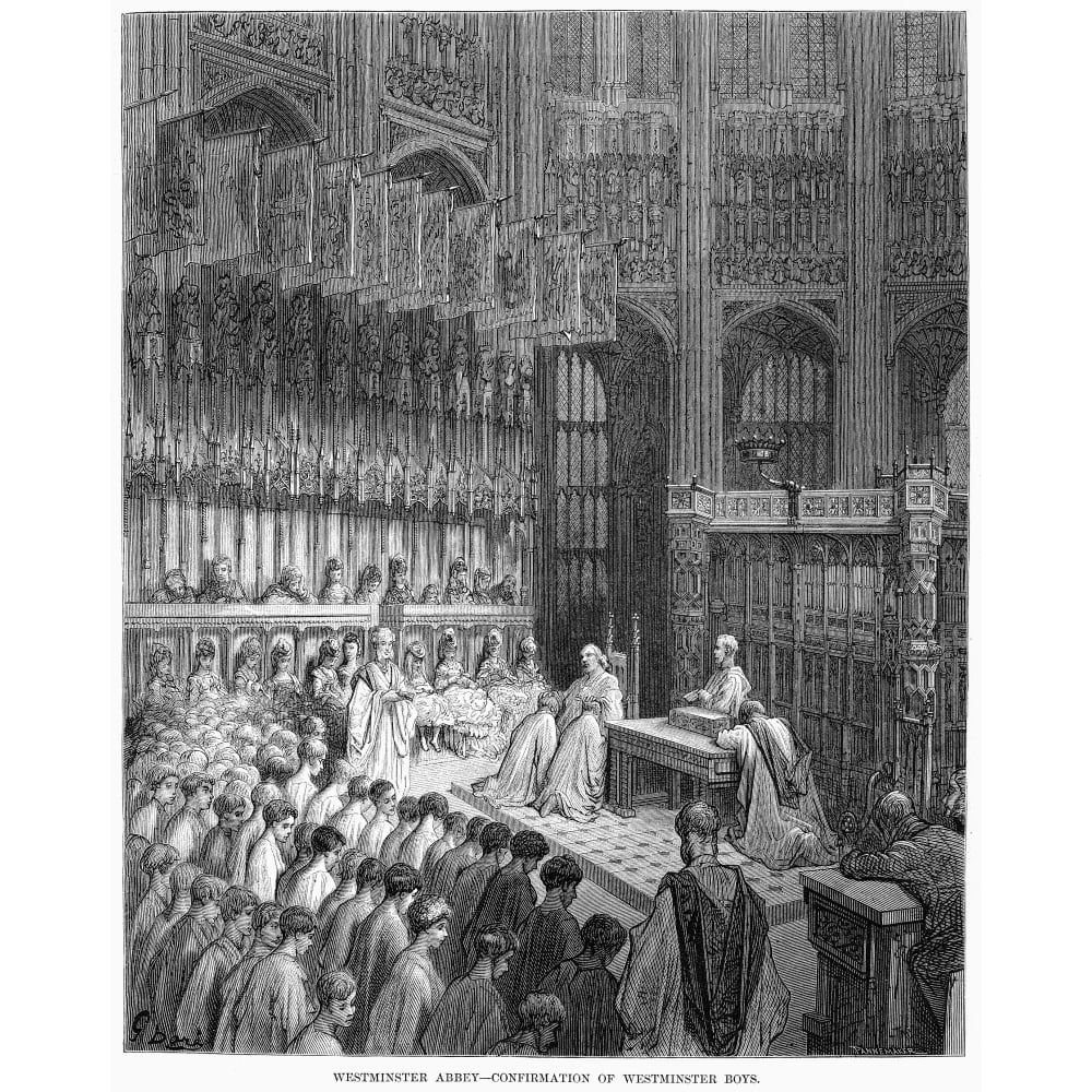 Dor London 1872. N'Westminster Abbey - Confirmation Of Westminster Boys ...