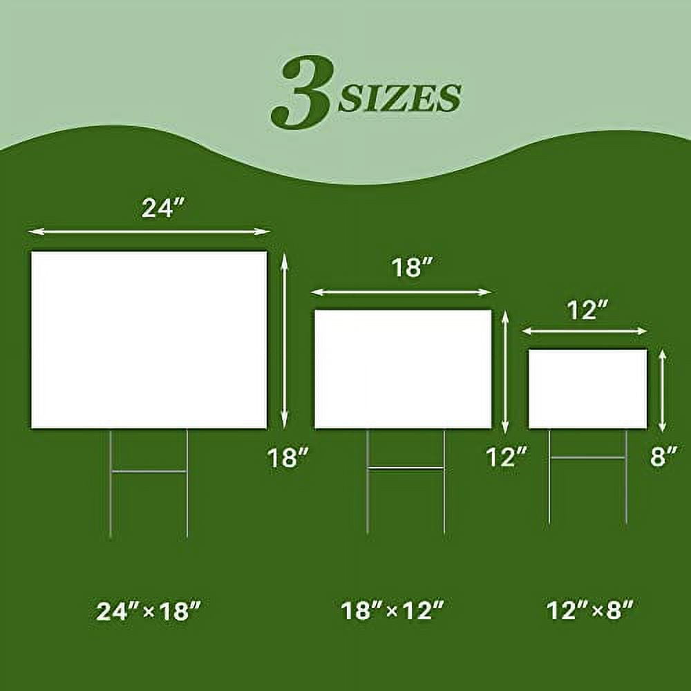 DorDor & GorGor 6-Pack Yard Signs with H Stakes, Blank, White Board, 18 ...