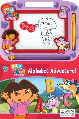 Pre-Owned Dora Alphabet Adventure Storybook Magnetic Drawing Kit ...