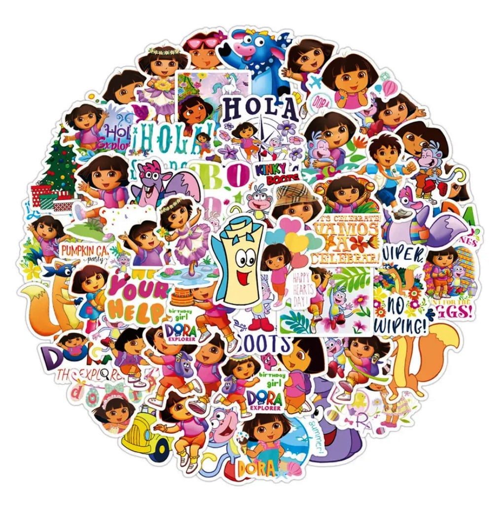 Dora Character Cartoon Explorer 50pc Decal Sticker Set - Walmart.com