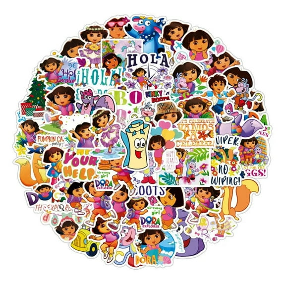 Dora Character Cartoon Explorer 50pc Decal Sticker Set - Walmart.com