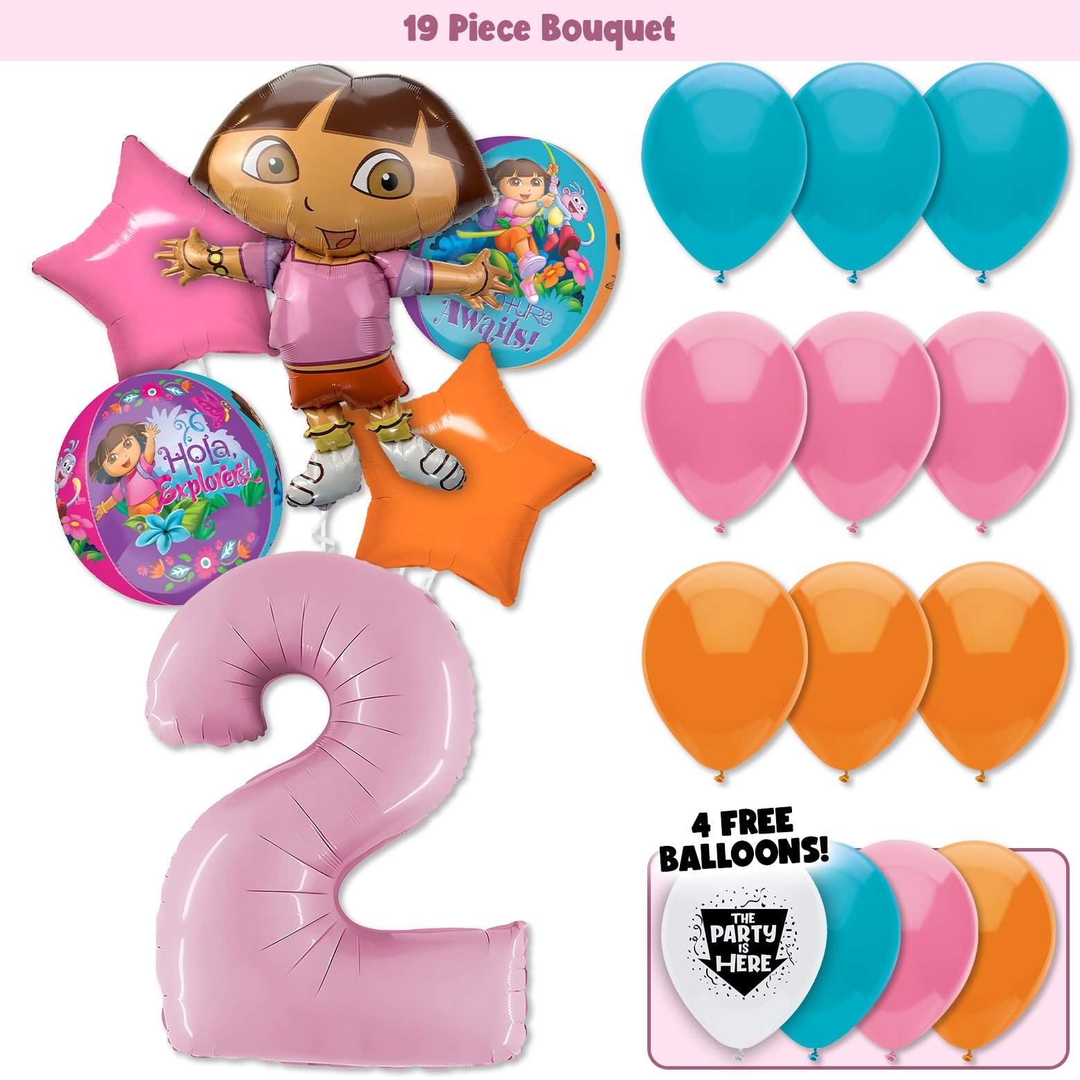 Dora the Explorer Balloons Bouquet Kit - Kids Party Decor Decoration ...