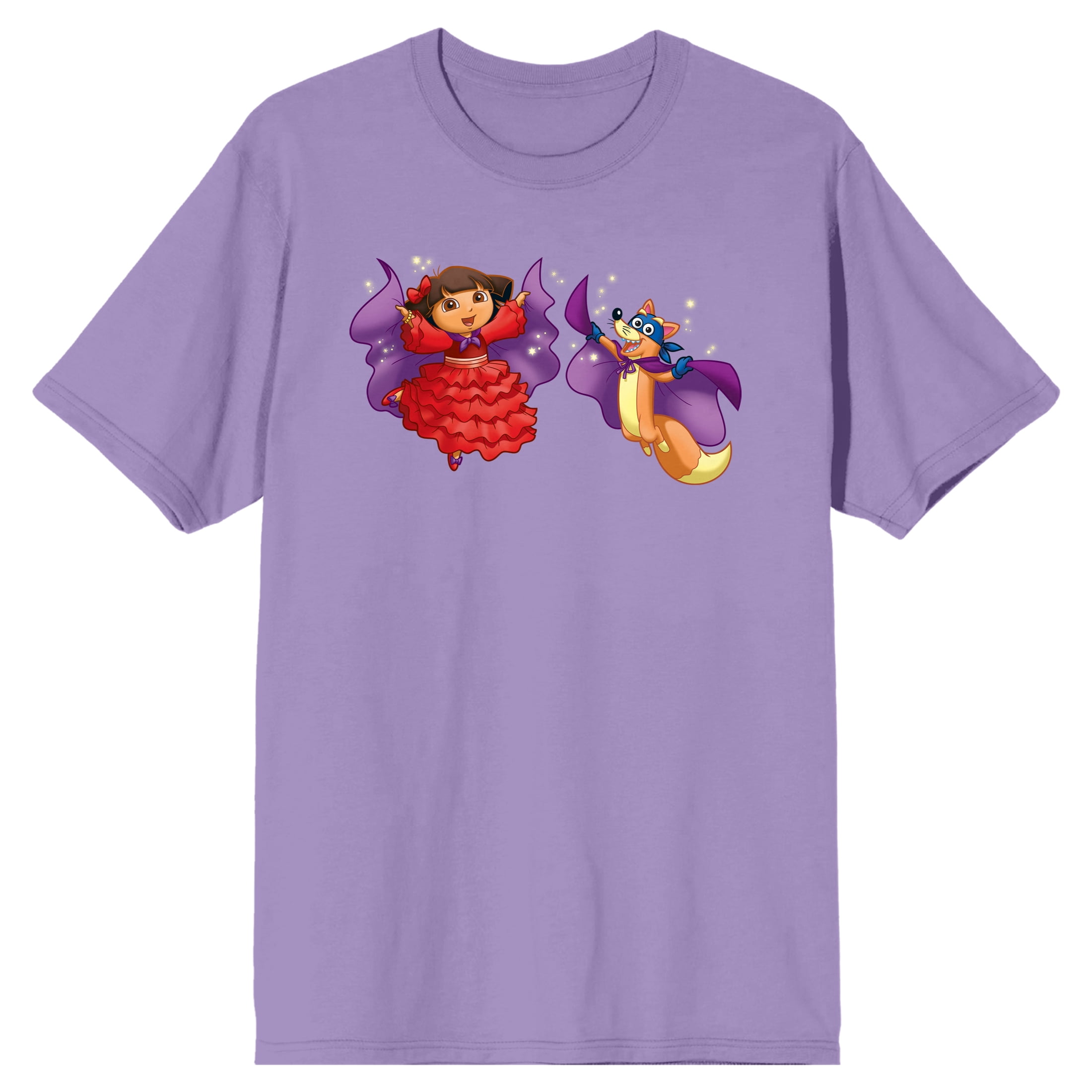 Dora The Explorer Animated Series Dora & Swiper Crew Neck Short Sleeve ...