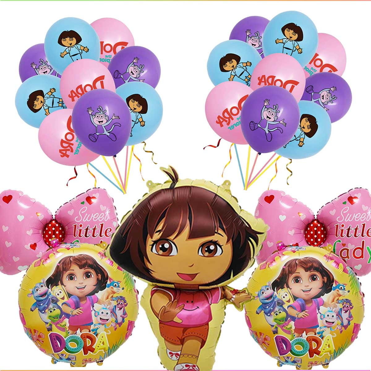 Dora The Explorer Balloons Birthday Party Supplies Decor Fans Set ...