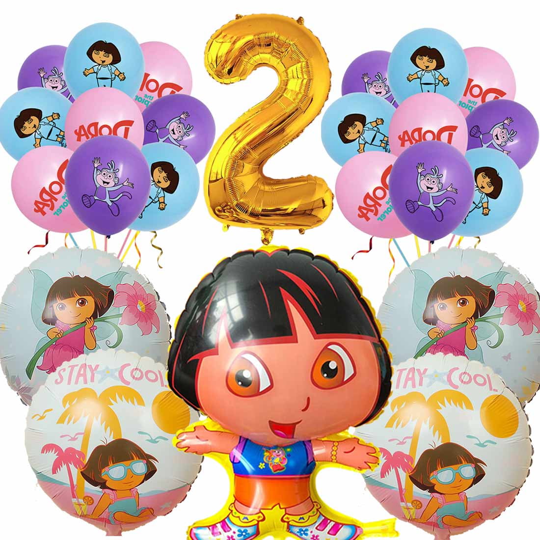 Dora The Explorer Balloons Party Supplies 2nd Big Number Decorations ...